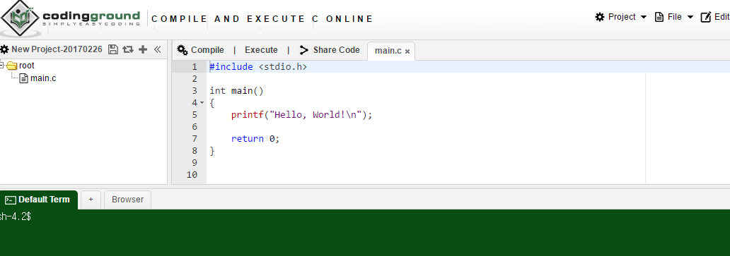 C / C++ - 웹기반 IDE : ideone , codepad, koding, codeground